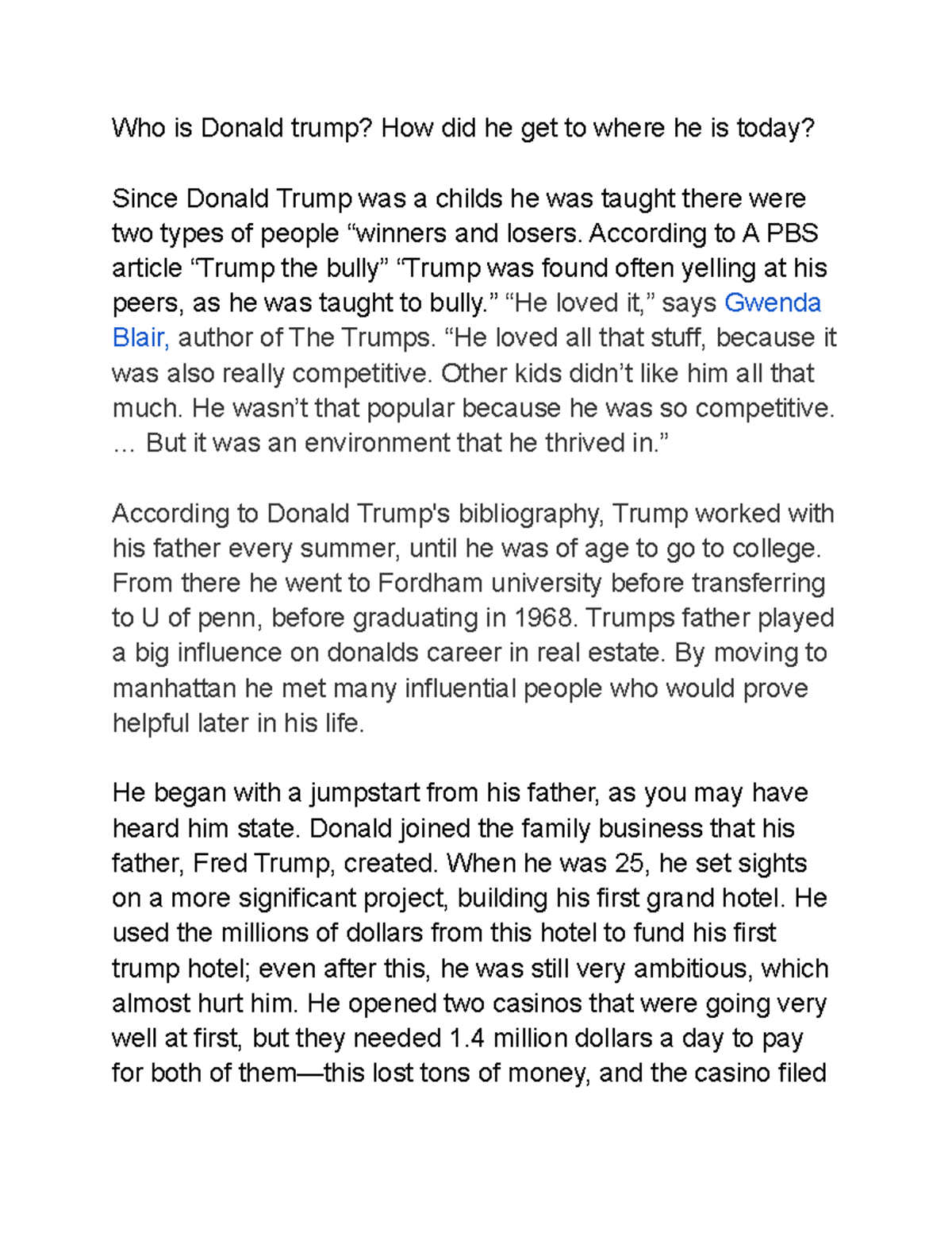 COM 101- Who is Donald trump Speech - Who is Donald trump? How did he ...