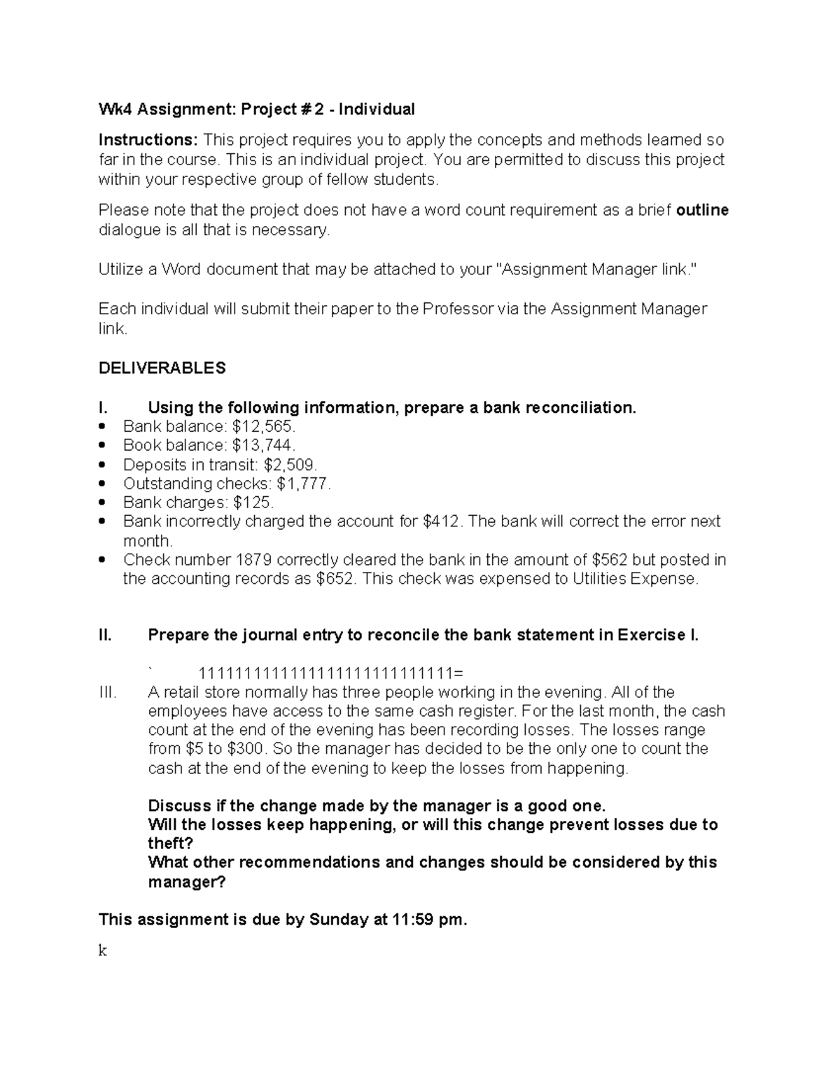 Wk4 Assignment - wk 4 Bible assignmet - Wk4 Assignment: Project # 2 - Individual Instructions ...