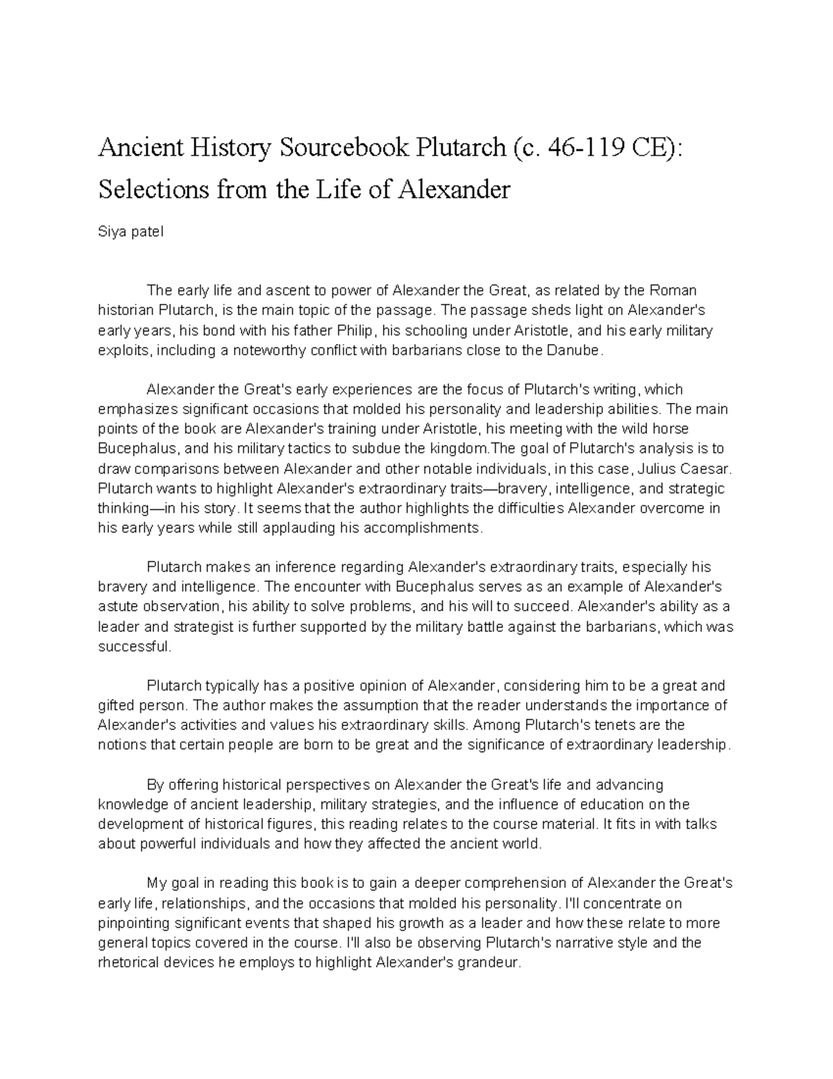 Ancient History Sourcebook Plutarch (c - 46-119 CE): Selections from ...