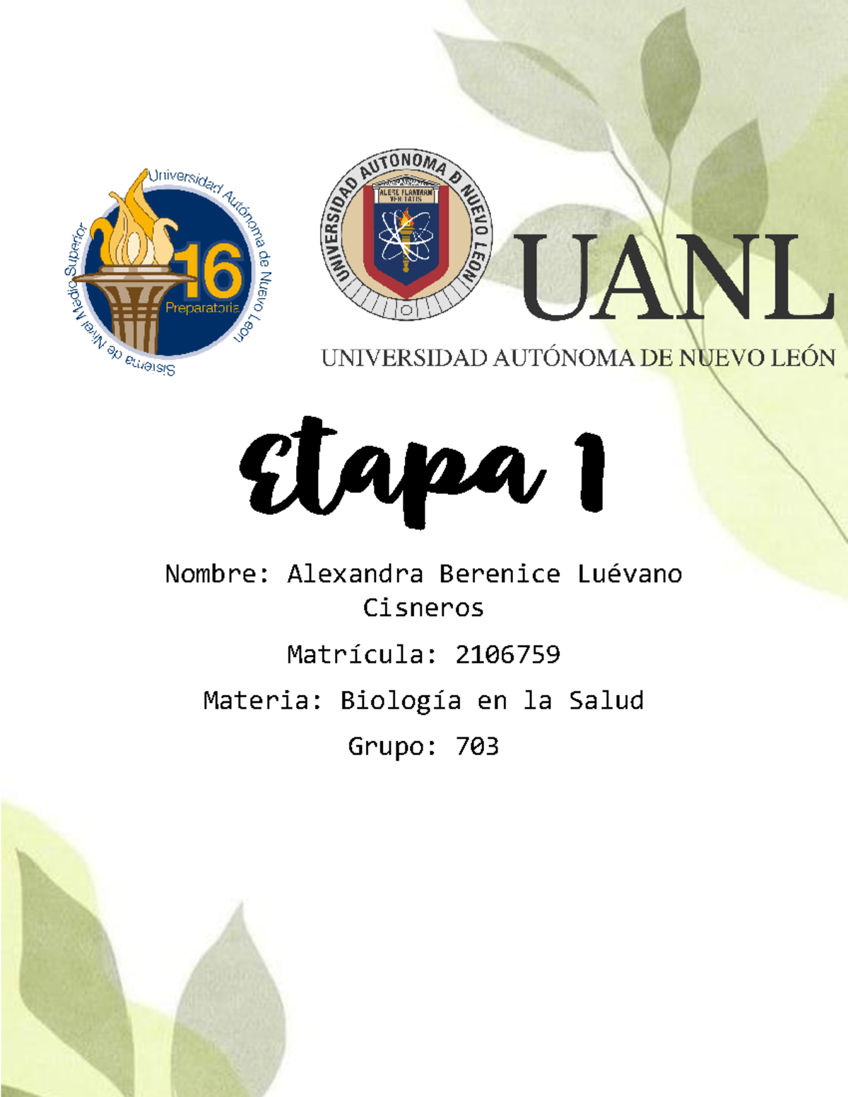 ABLC EV1 BELS - BELS EVIDENCIA 1 - Etapa 1 Nombre: Alexandra Berenice Luévano Cisneros Matrícula ...