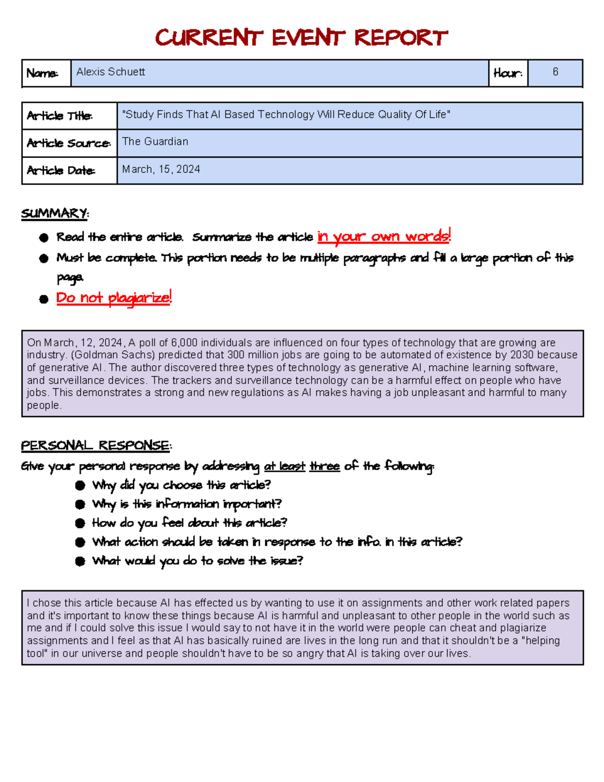 Current Event Report - jnljjjjjjjjjjjjjjjjjjjjjjjjjjjjj - CURRENT EVENT ...