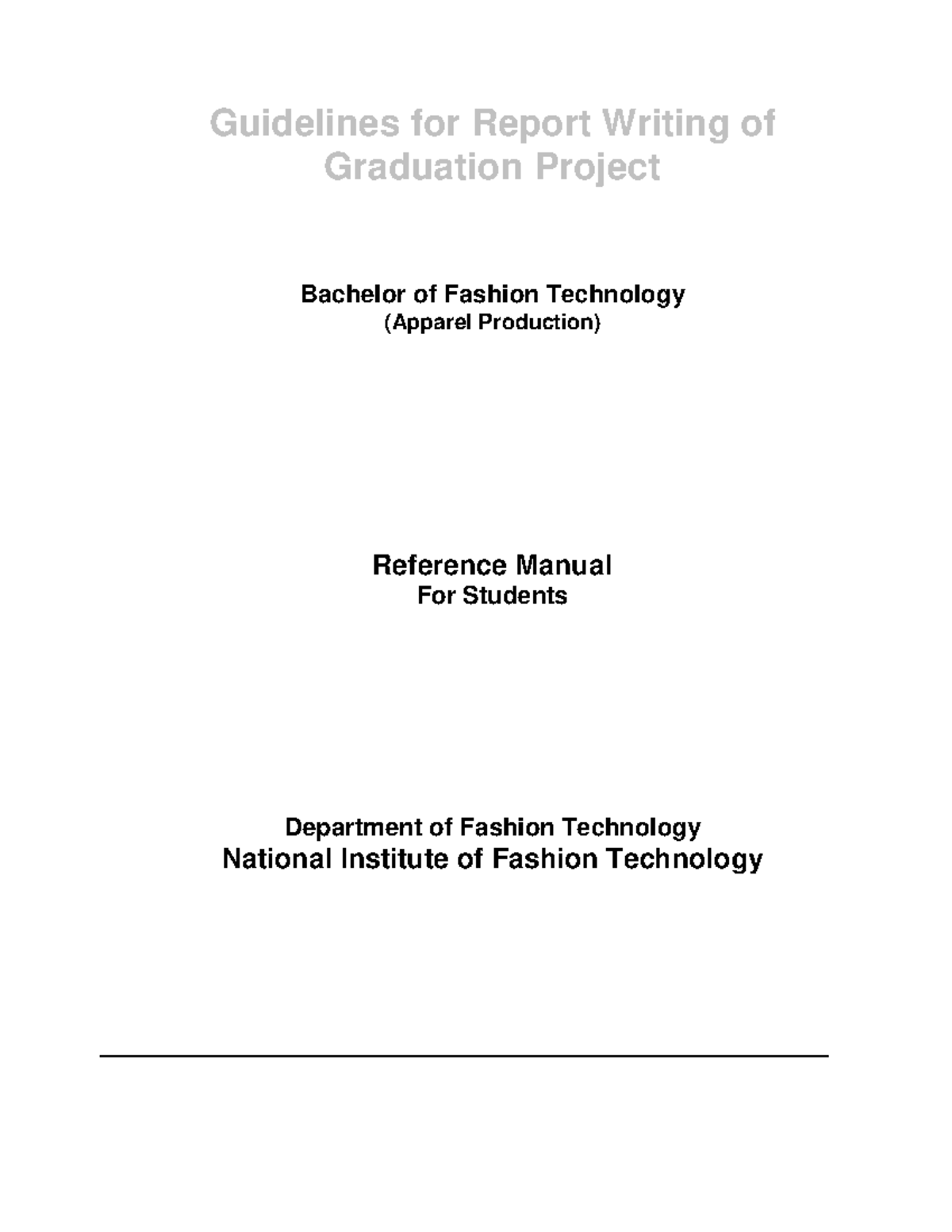 BFT guidelines for report writting - Guidelines for Report Writing of ...