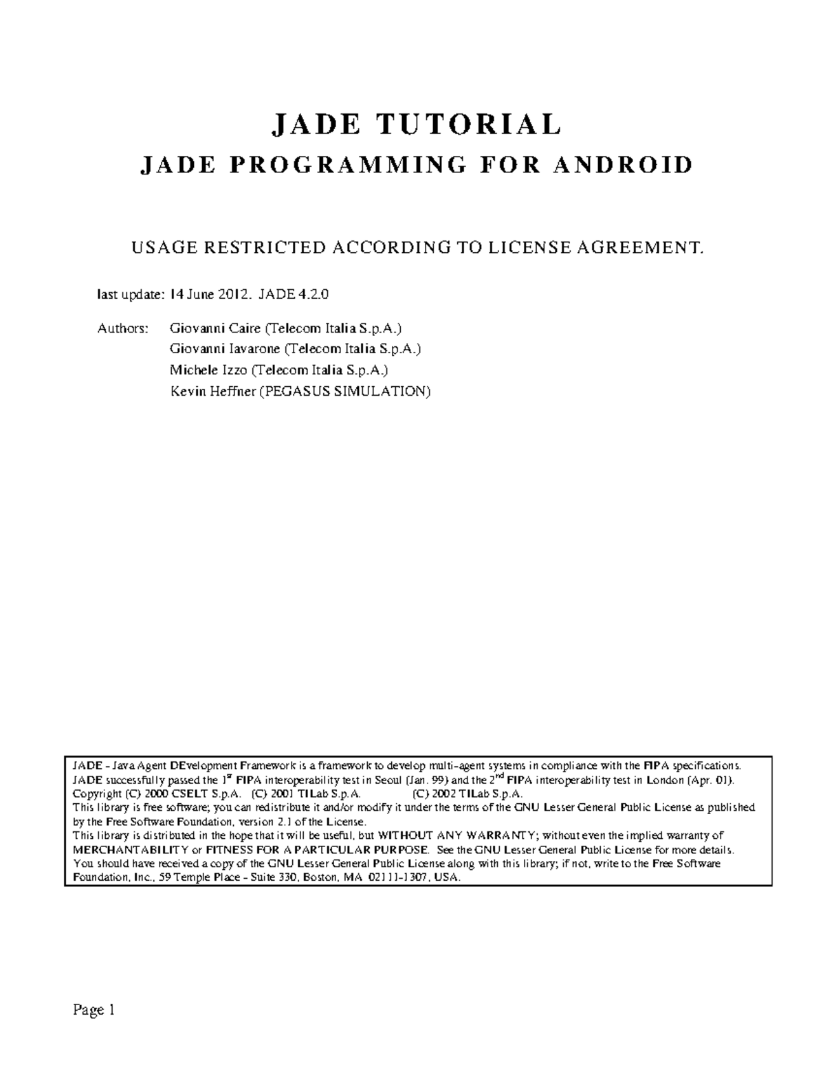 Jade Android-Programming-Tutorial - J A D E T U T O R I A L J A D E P R ...