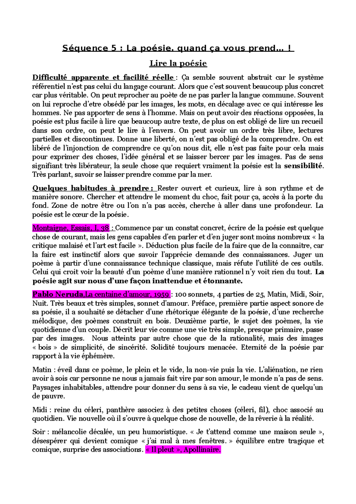 Lapoésiequandçavosuprend - Séquence 5 : La poésie, quand ça vous prend ...