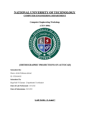 Lab 8 - Computer Engineering Workshop lab Assignments - NATIONAL UNIVERSITY OF TECHNOLOGY ...
