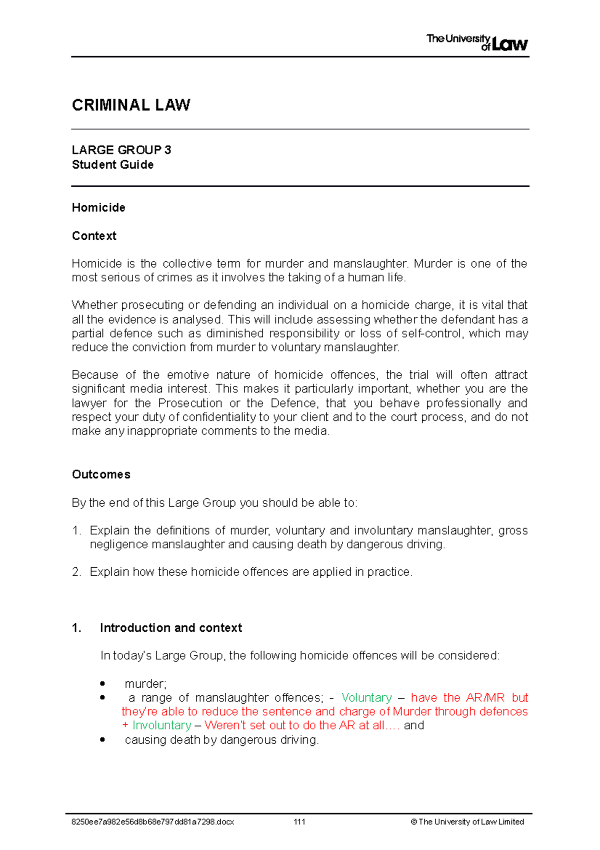 Crim Law LG3 - large group notes for criminal law.... - CRIMINAL LAW ...