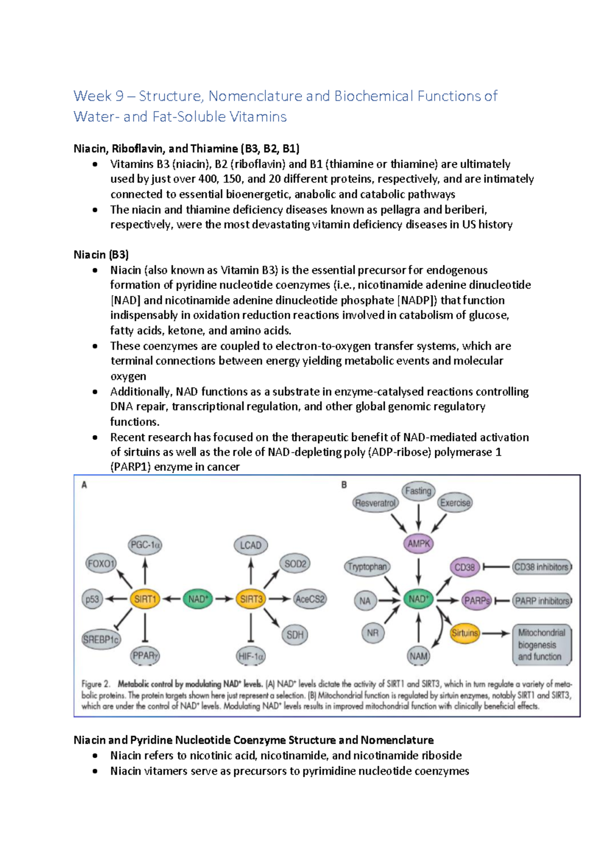 Week 9 - Biochem full notes - Week 9 – Structure, Nomenclature and ...