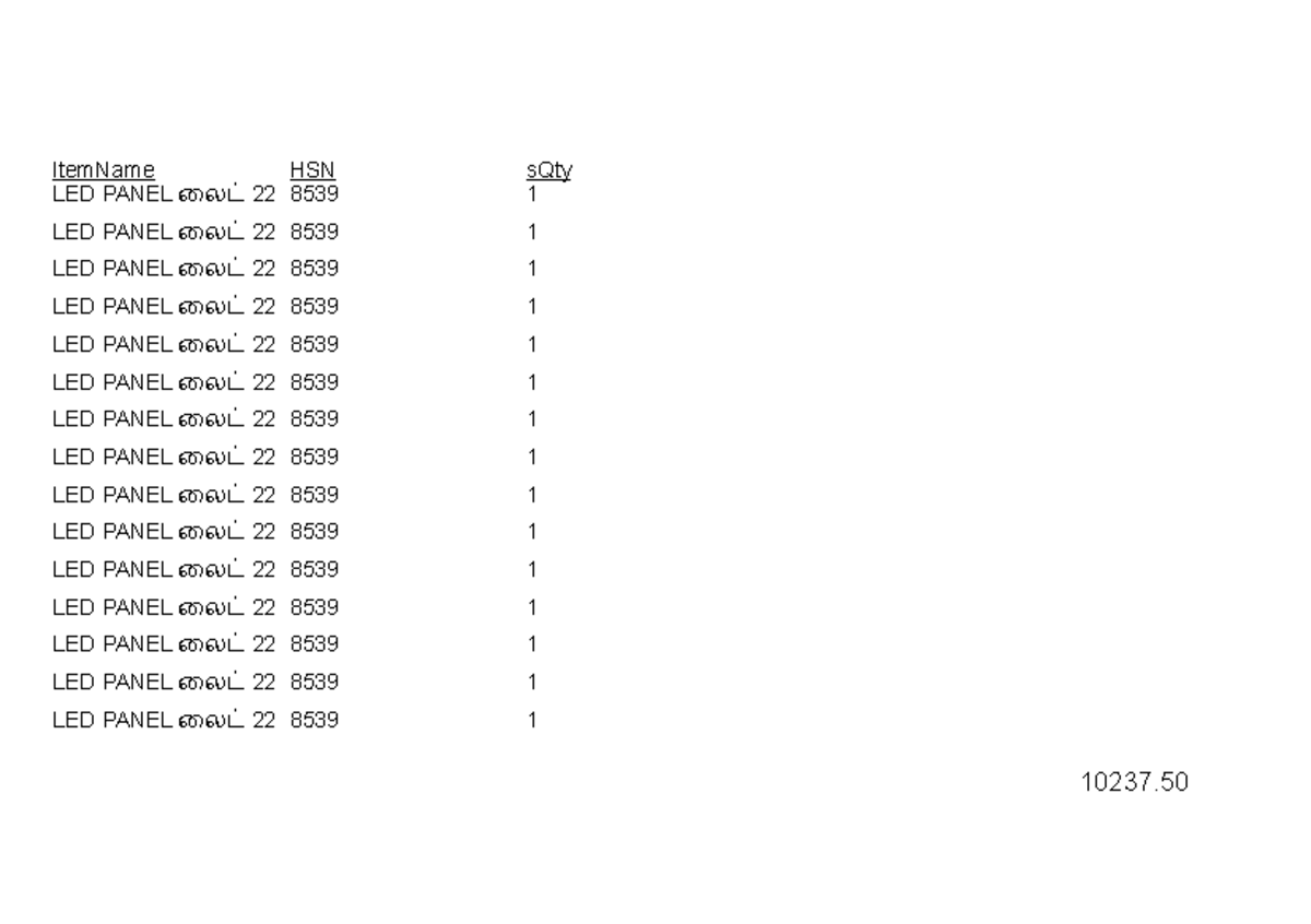 Pdf - ItemName HSN sQty 48690. 58928. LED PANEL ைலட் LED PANEL ைலட் LED ...