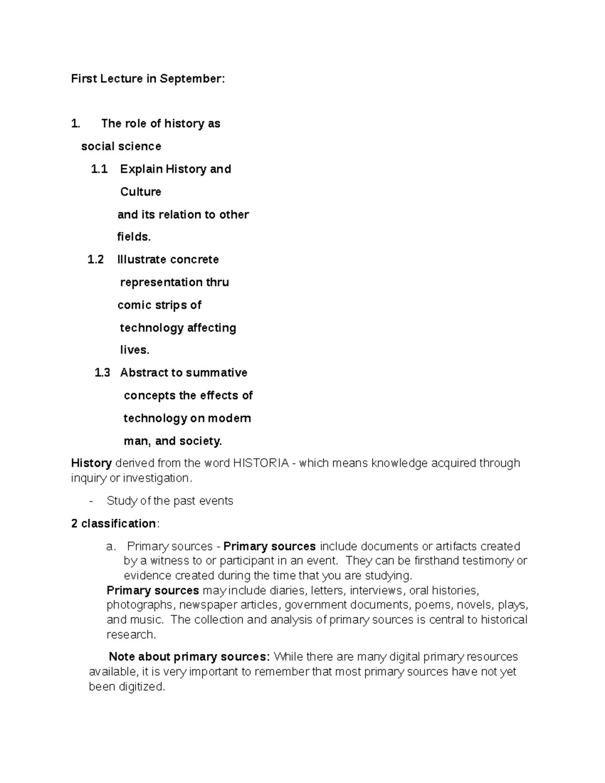 First Lecture IN Readings IN PHIL - First Lecture in September: The ...