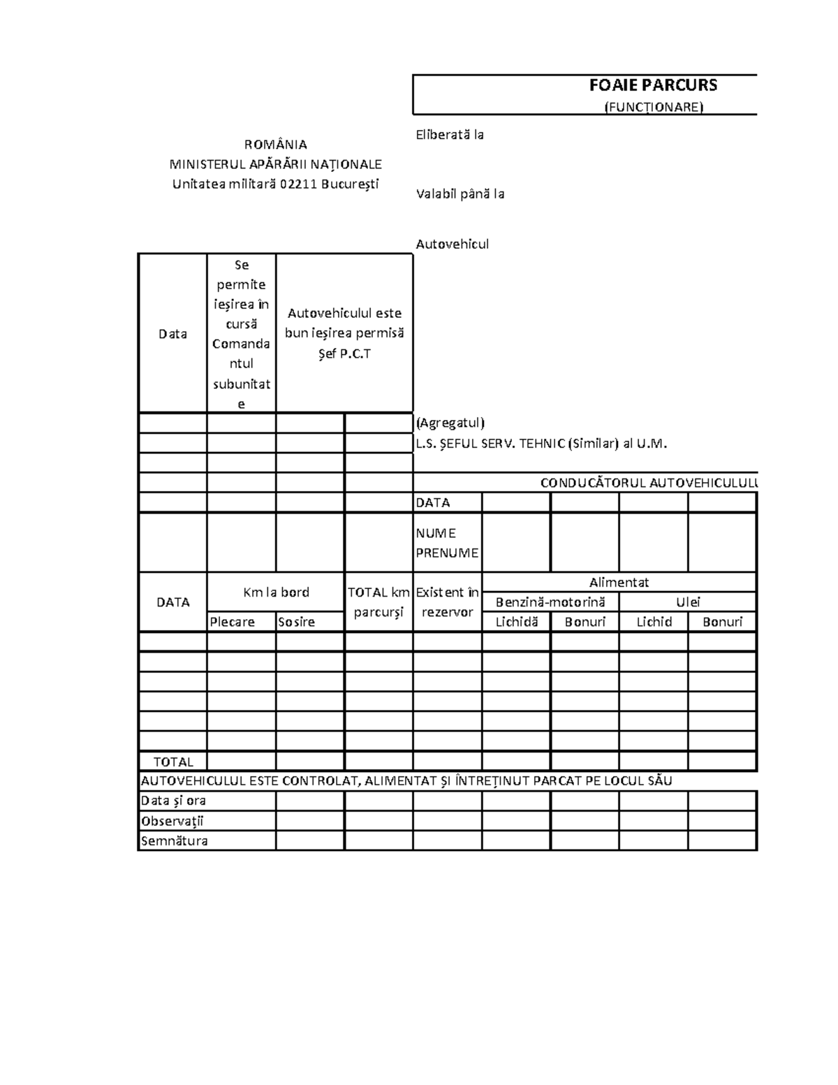 Model foaie parcurs - Lecture notes 1 - Data Se permite ieșirea în ...