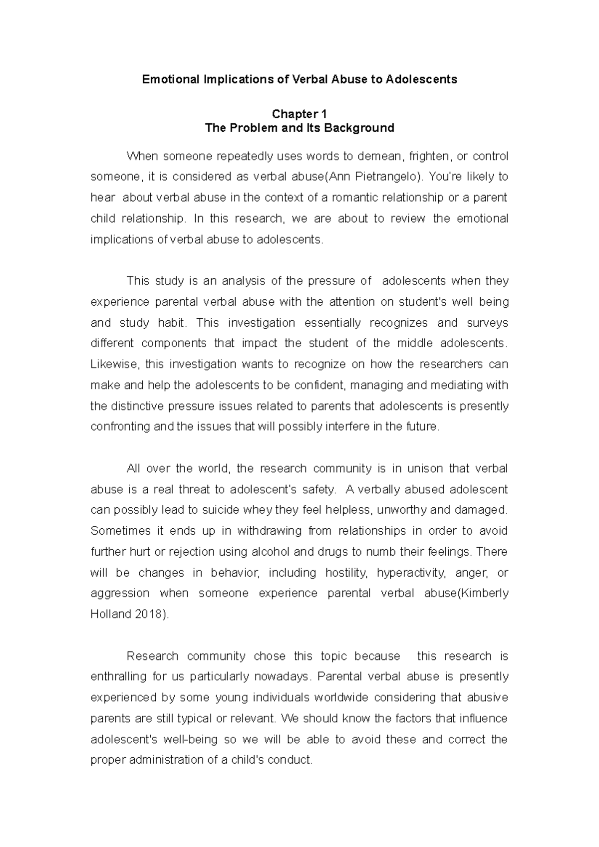 Emotional Implications of Verbal Abuse to Adolescents - You’re likely ...