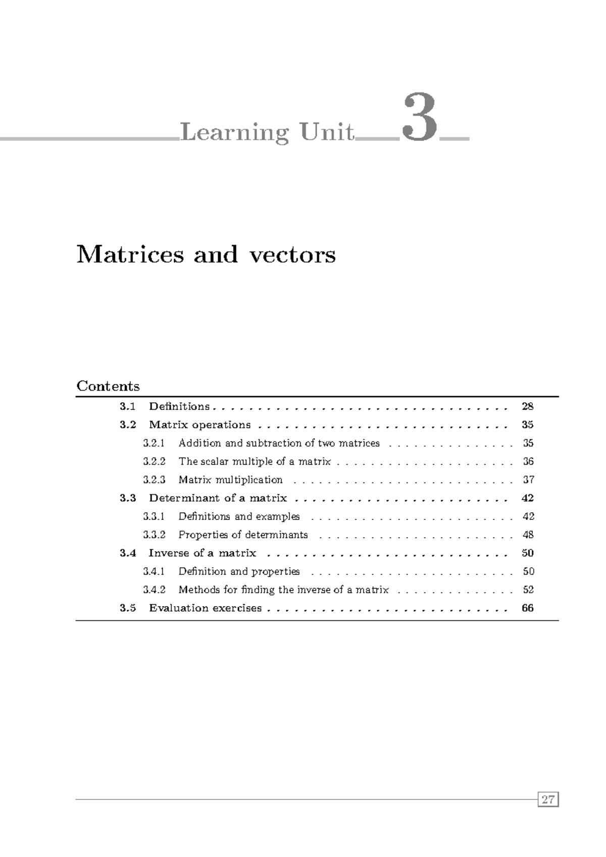 DSC2605 SG 4 E 2020 LU3 Matrices AND Vectors - Matrices and vectors - Learning Unit 3 ...