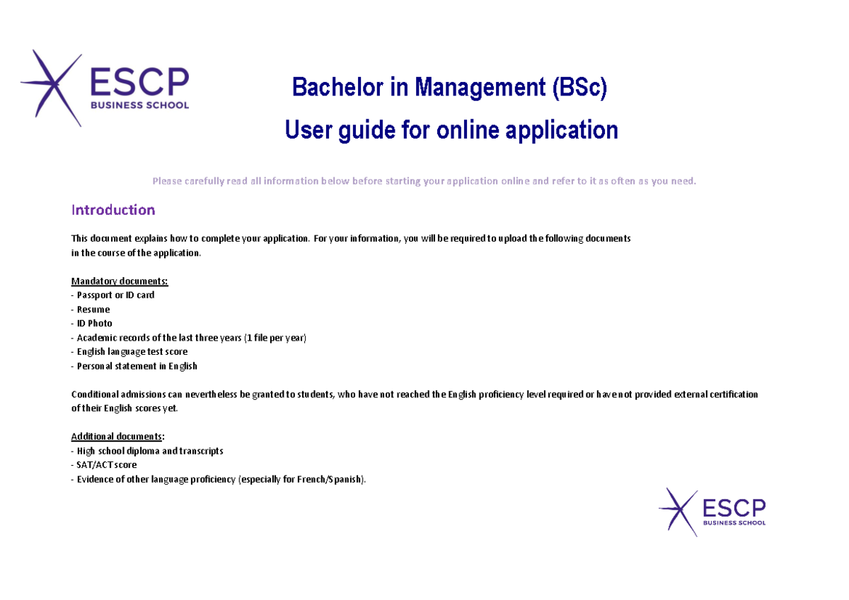 Guidelines candidates Bachelor 2024 B1 - Bachelor in Management (BSc ...