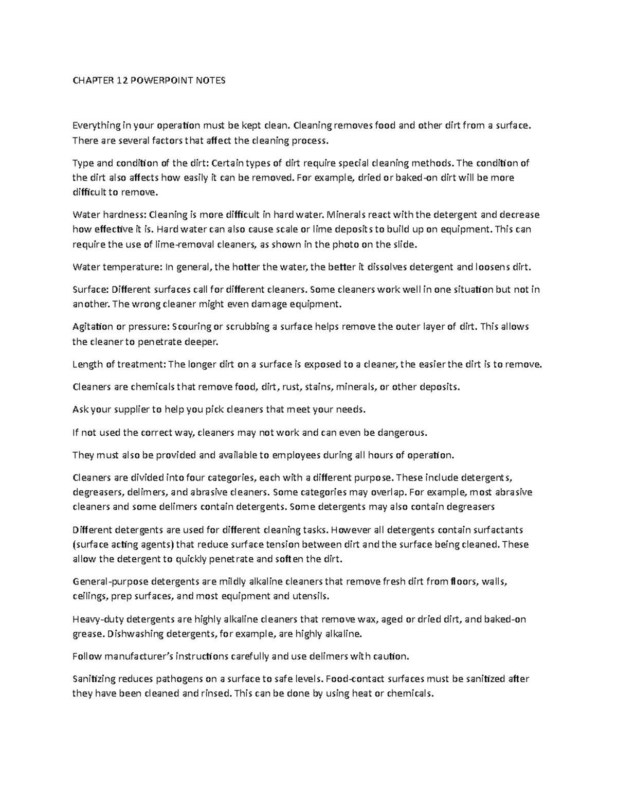 Chapter 12 Powerpoint culinary notes 1 - CHAPTER 12 POWERPOINT NOTES ...