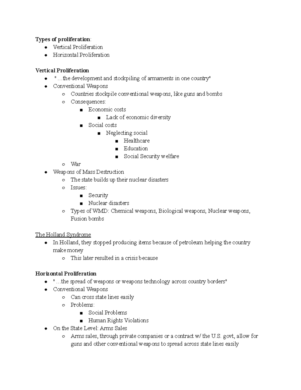 Global Security Challenges Weapon Proliferation Notes - Types of ...
