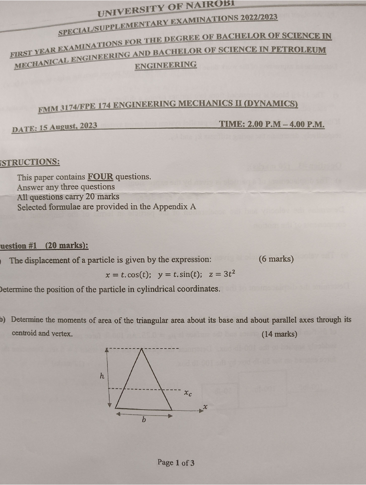 Dynamics - Solid Mechanics - Studocu