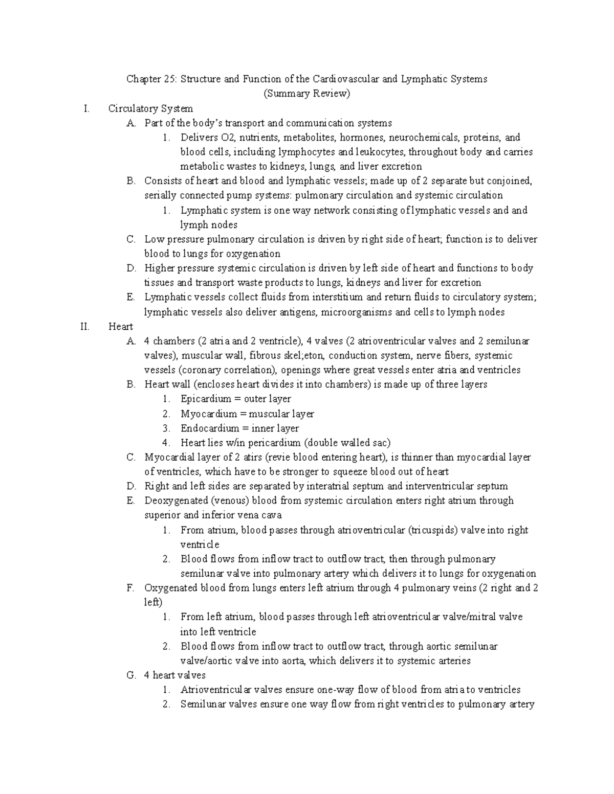 Chapter 25 Structure and Function of the Cardiovascular and Lymphatic ...