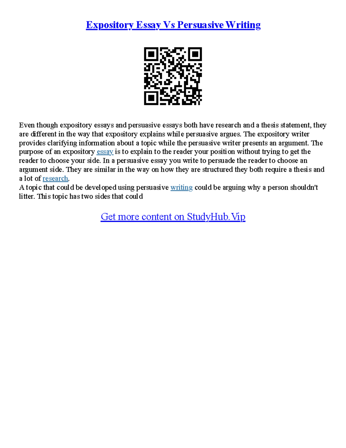 Write Expository Essay - Expository Essay Vs Persuasive Writing Even ...