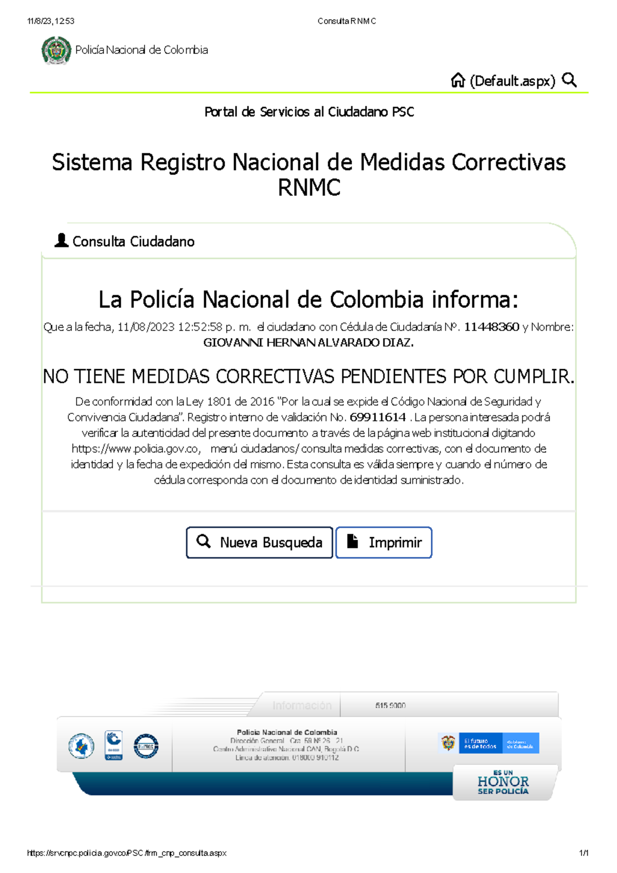 Consulta RNMC - 11/8/23, 12:53 Consulta RNMC srvcnpc.policia.gov/PSC ...