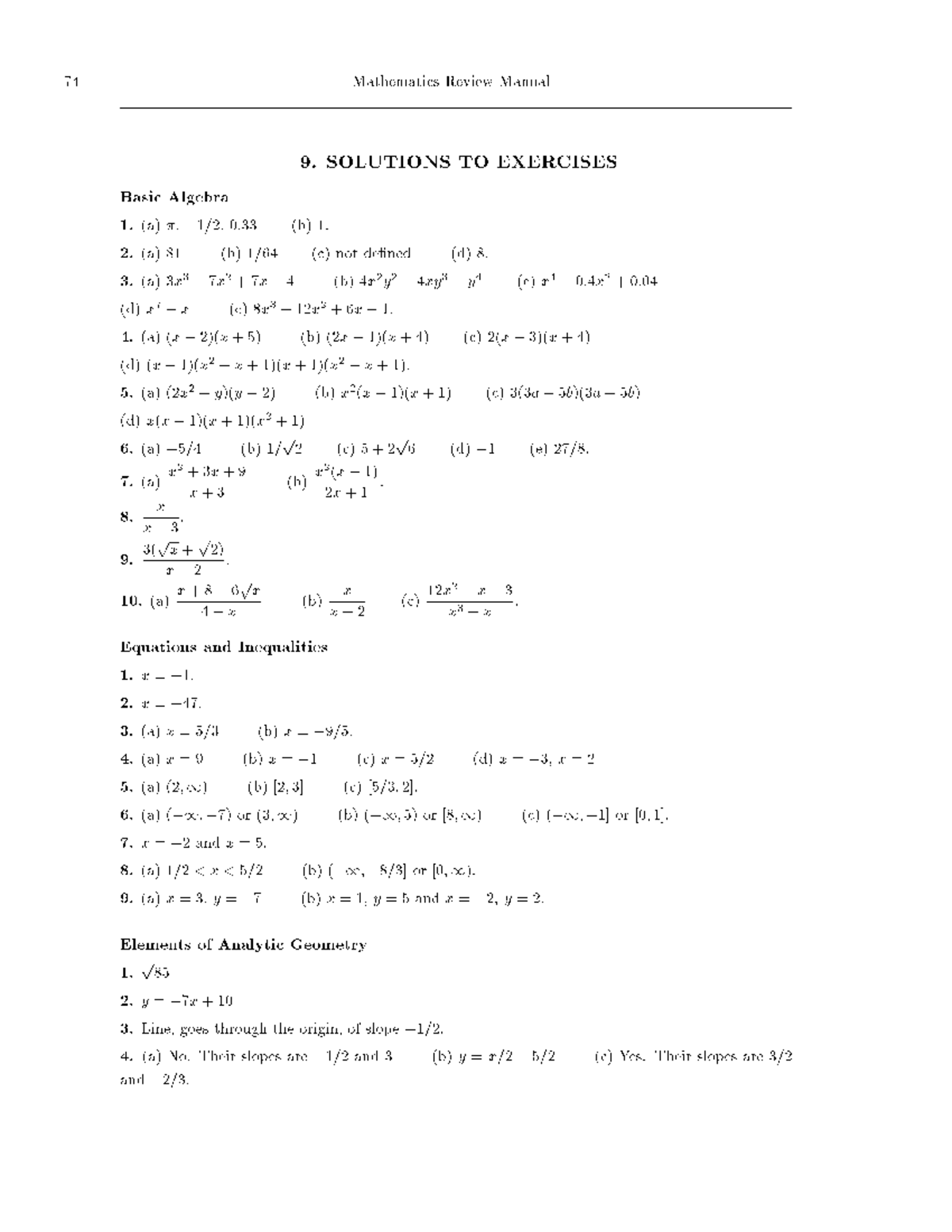 Math Review Manual Solutions - Math 1Za3 - Studocu