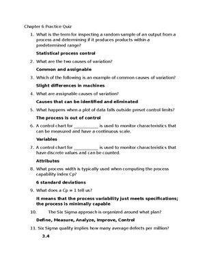 Chapter 5 Key Terms - Chapter 5 Key Terms Conformance to specifications ...