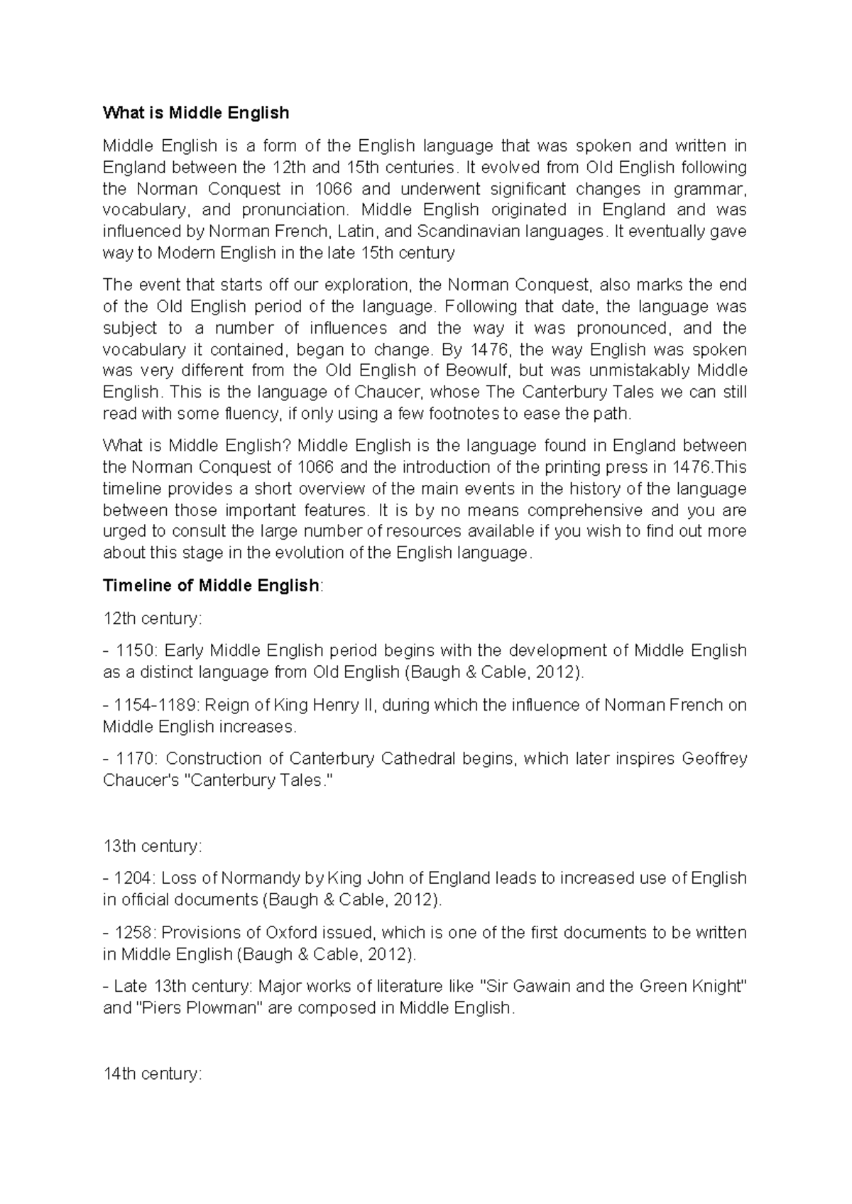 What is Middle English 2 - What is Middle English Middle English is a ...