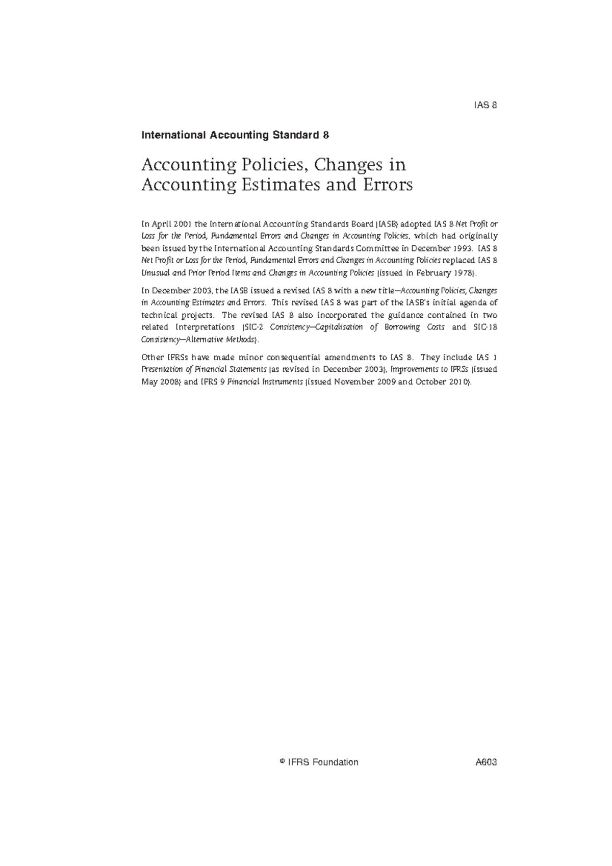 Ias 8 - Relates to IAS 8 - International Accounting Standard 8 ...