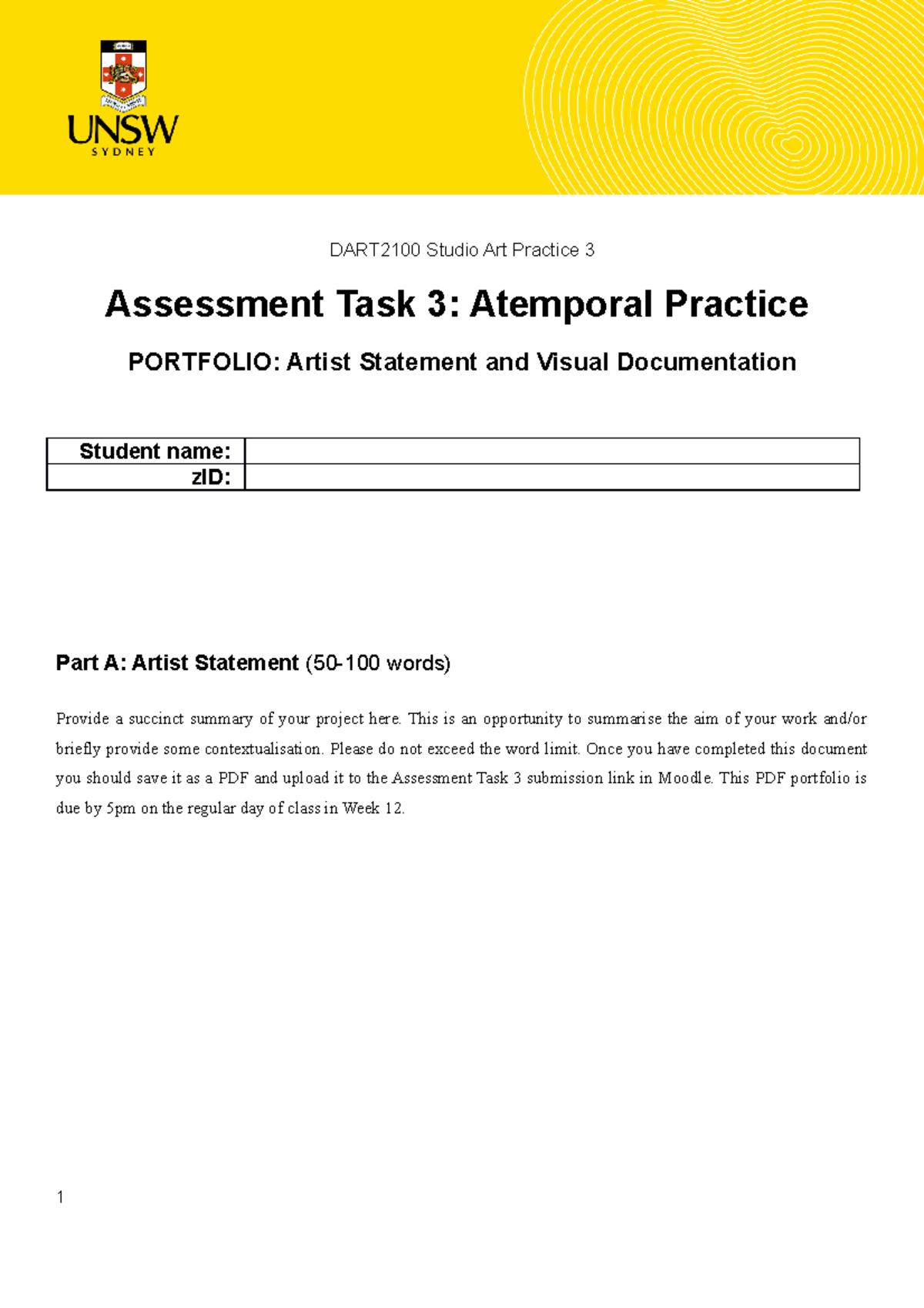 Task 3 template - General Information The lists below are not extensive ...
