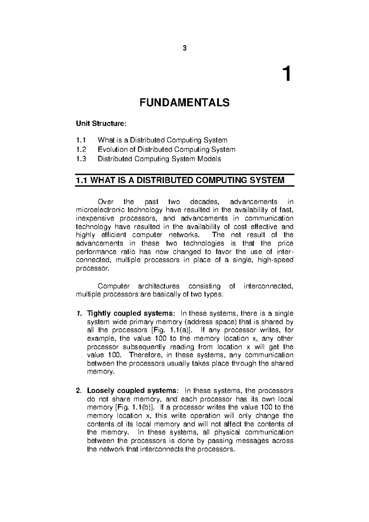 Fundamentals Of Distributed Computing 1 Fundamentals Unit Structure