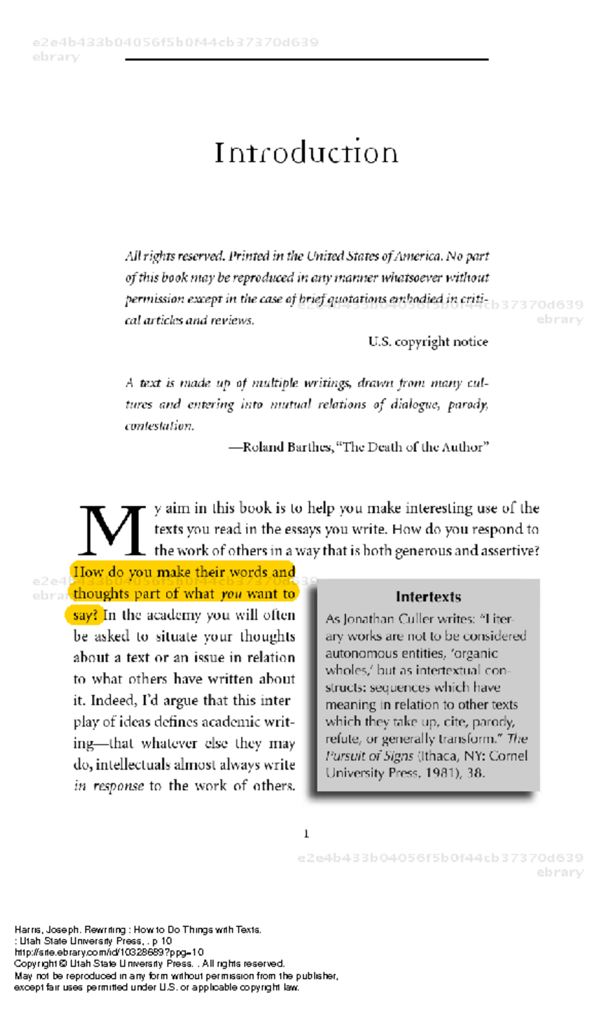 Introduction-Highlighted - : Utah State University Press,. p 10 site ...
