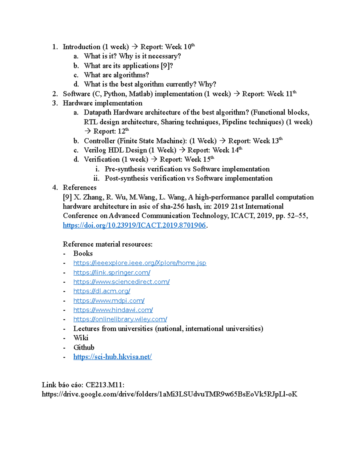 Report Template - abc description - Introduction (1 week) Report: Week ...