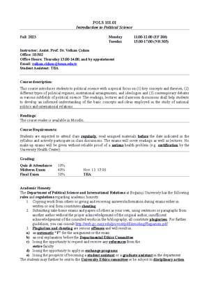 POLS 101 Notes - POLITICS, ANDREW HEYWOOD CHAPTER I: What is Politics ...