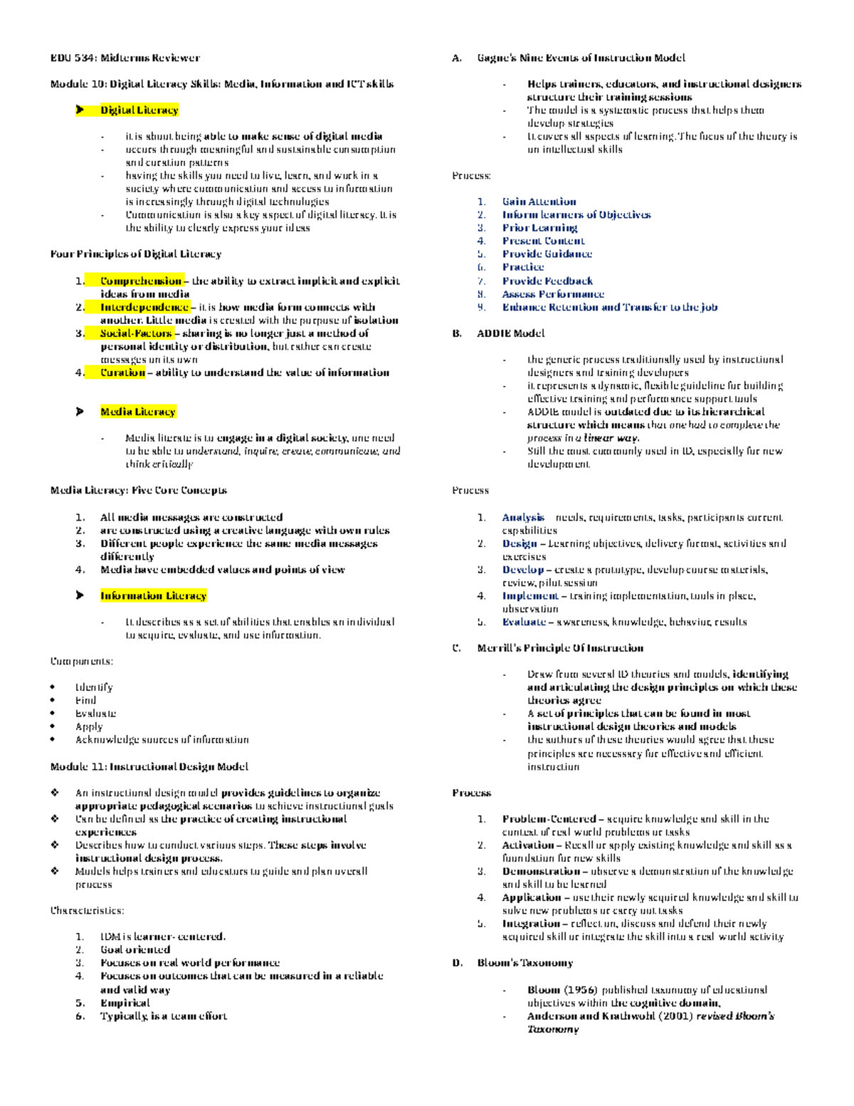 EDU 534 - Midterms Reviewer - EDU 534: Midterms Reviewer Module 10 ...