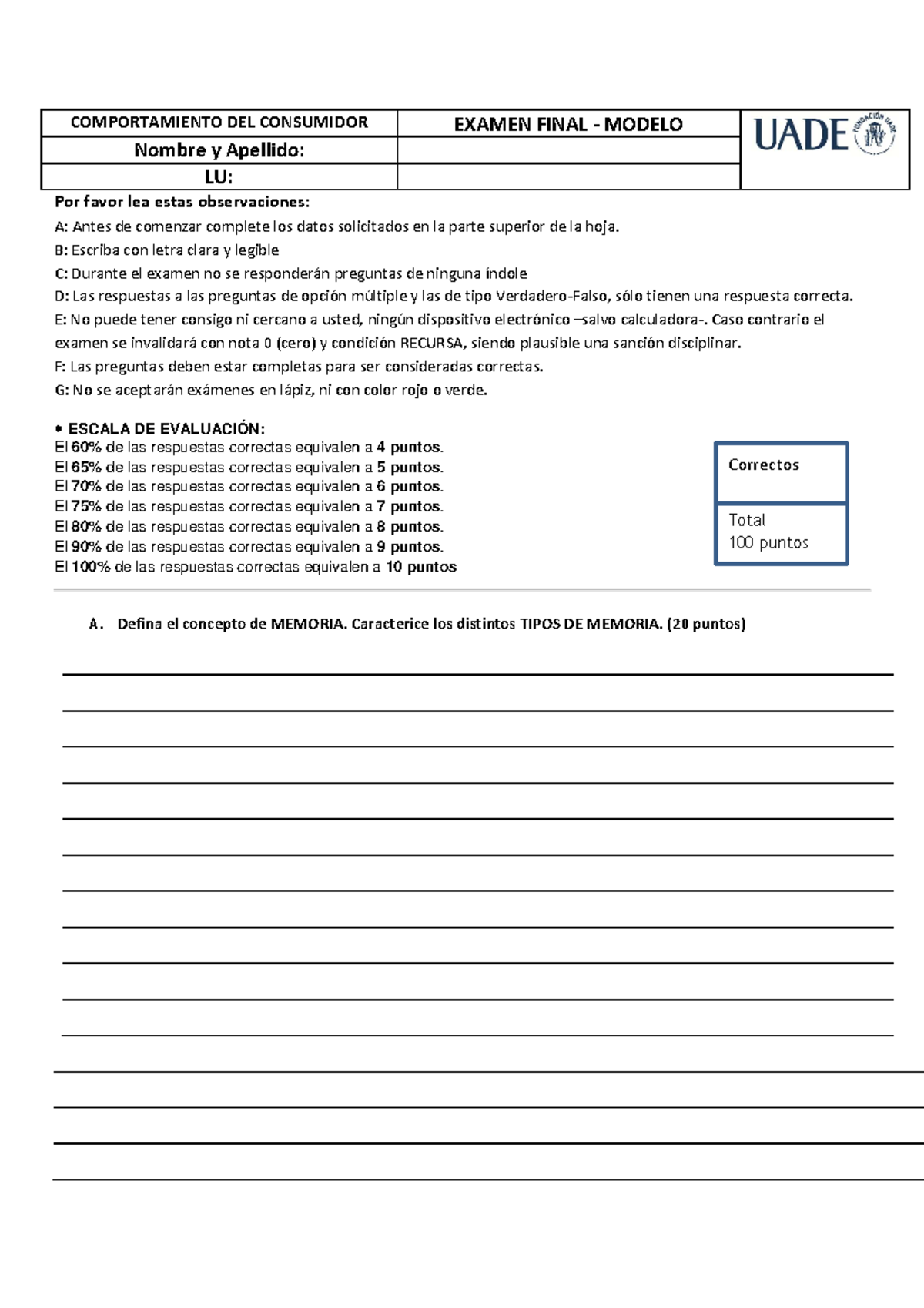 Final, preguntas - Warning: TT: undefined function: 32 COMPORTAMIENTO DEL CONSUMIDOR EXAMEN ...