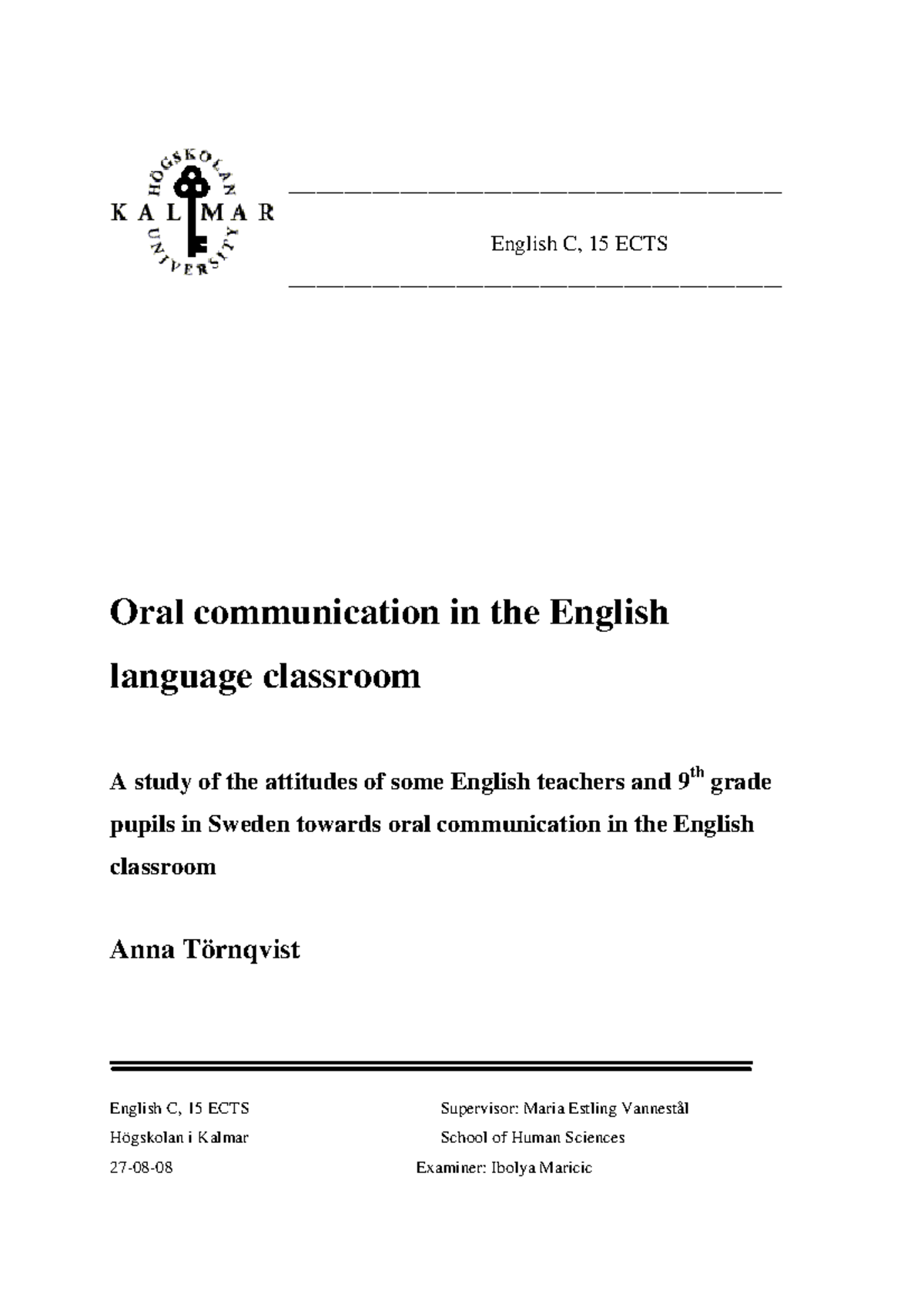Full oral communication ...