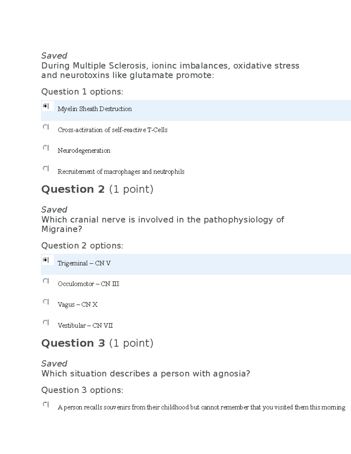 Module 10 quiz - quiz - Saved During Multiple Sclerosis, ioninc ...