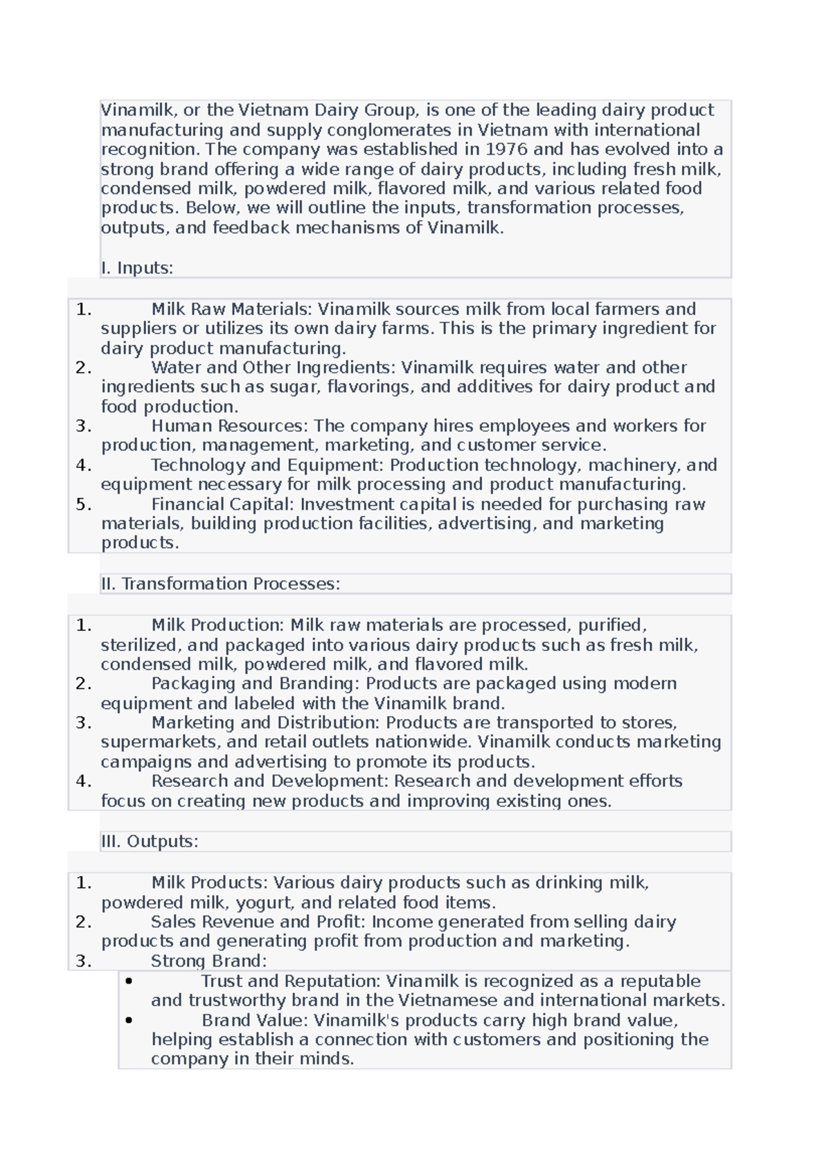 The systems perspective - Vinamilk, or the Vietnam Dairy Group, is one ...