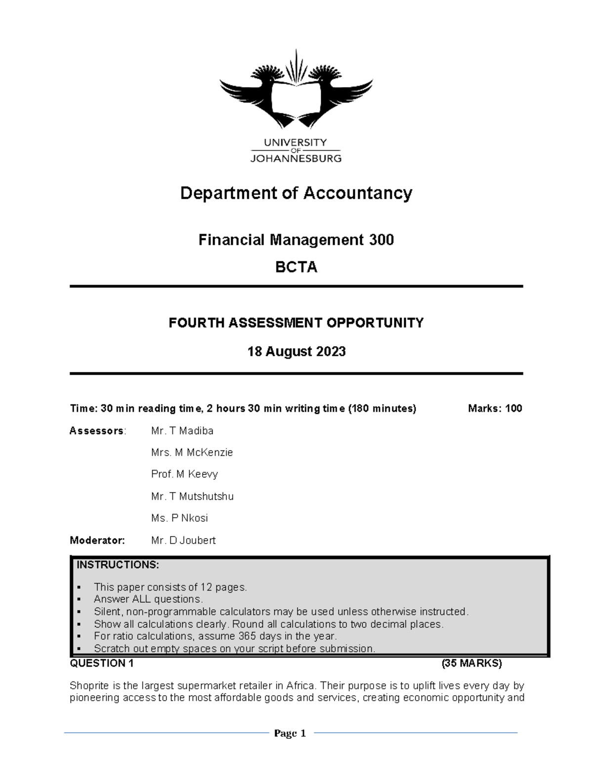 2023 AO4 Scenario - AO4 - Department of Accountancy Financial ...
