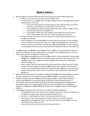 Week 1 Lecture 2 - Bentham's Principle of Utility and the Panopticon - Week 1 Lecture 2 Mankind ...