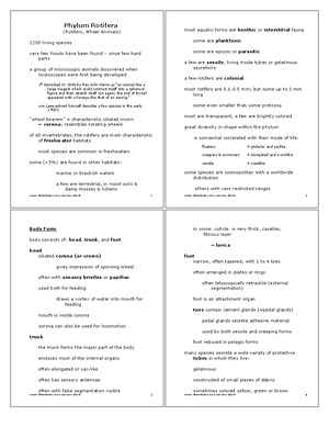 Phylum Annelida - General Zoology Lecture Notes and Handout - Animals ...