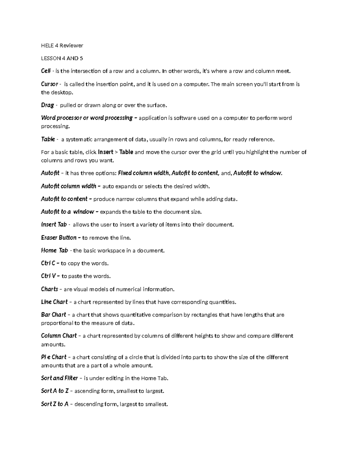 HELE 4 Reviewer - HELE 4 Reviewer LESSON 4 AND 5 Cell - is the ...
