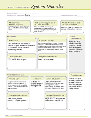 Leukemia ATI sheet - ACTIVE LEARNING TEMPLATES System Disorder STUDENT ...