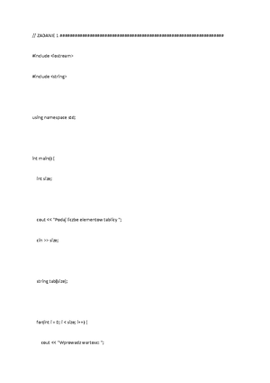 Przykladowe zadania - programowanie - Przykładowe zadania z instrukcji ...