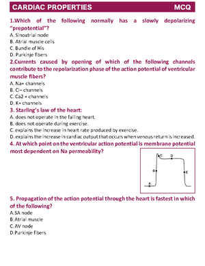 MCQ cvs - mcq on cvs with answers - Physiology - Studocu