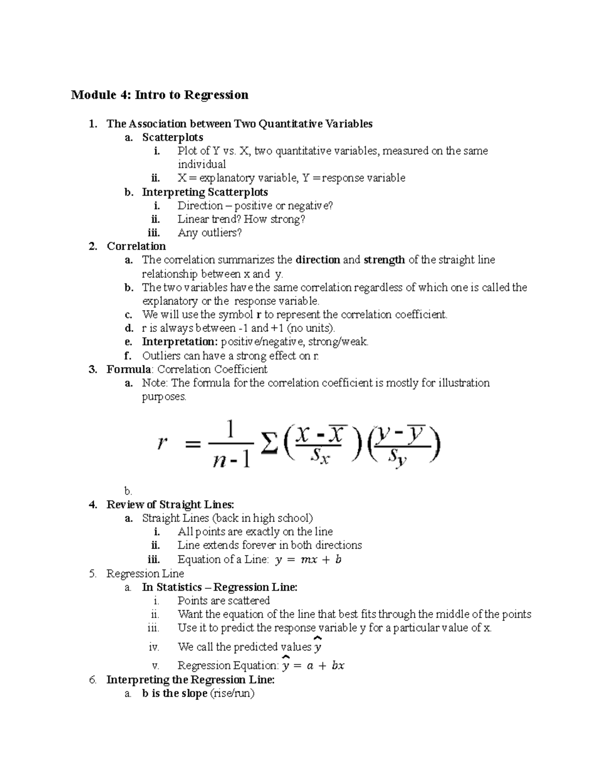 Module 4 Intro To Regression Module 4 Intro To Regression 1 The