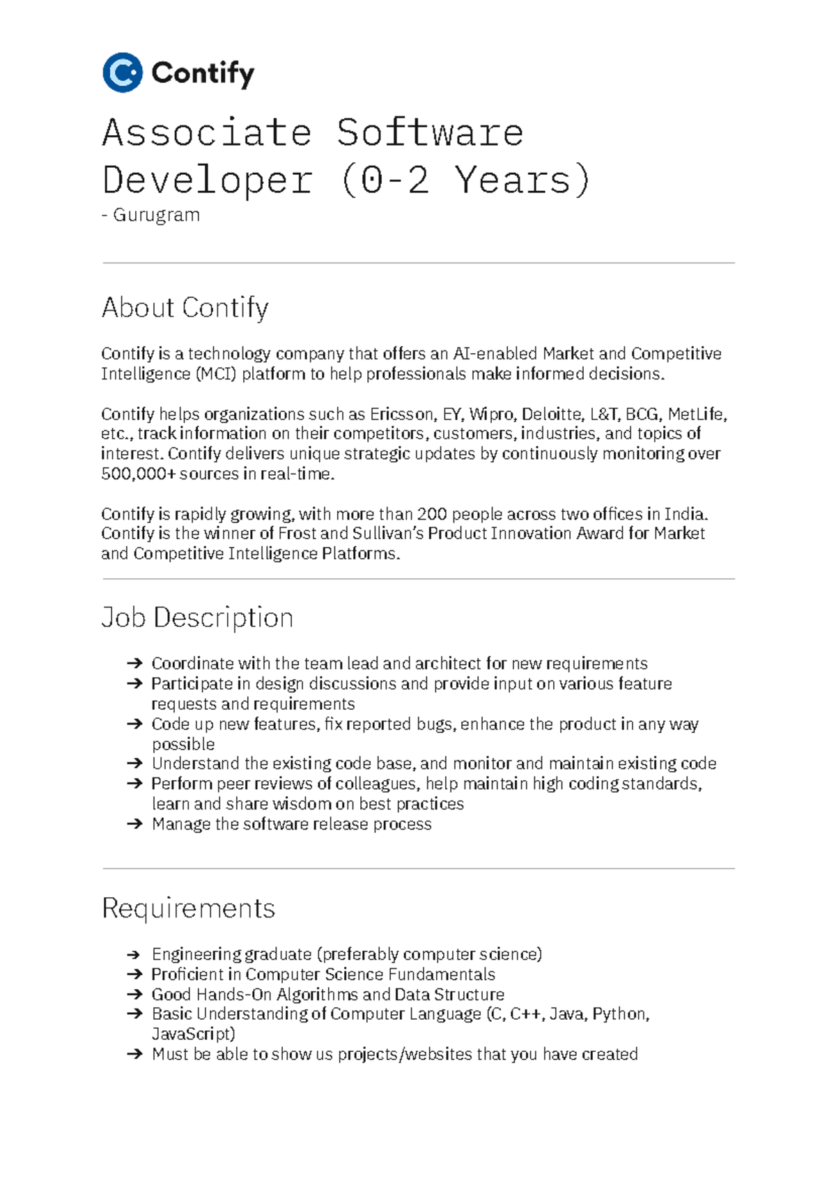 JD Associate Software Developer - Associate Software Developer (0-2 ...