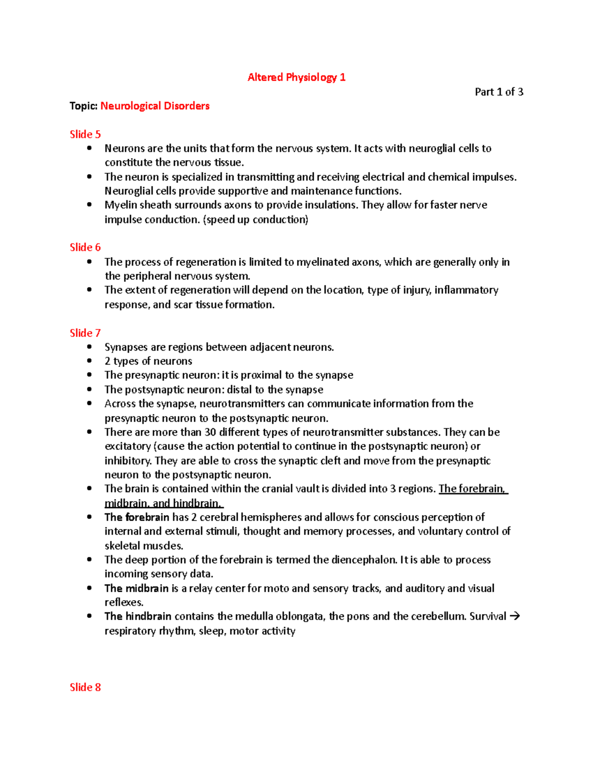 Altered Physiology - lecture 6, part 1 - Altered Physiology 1 Part 1 of ...