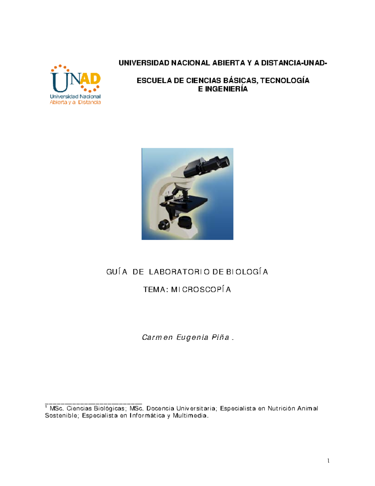 Manual USO DE Microscopio - UNIVERSIDAD NACIONAL ABIERTA Y A DISTANCIA ...