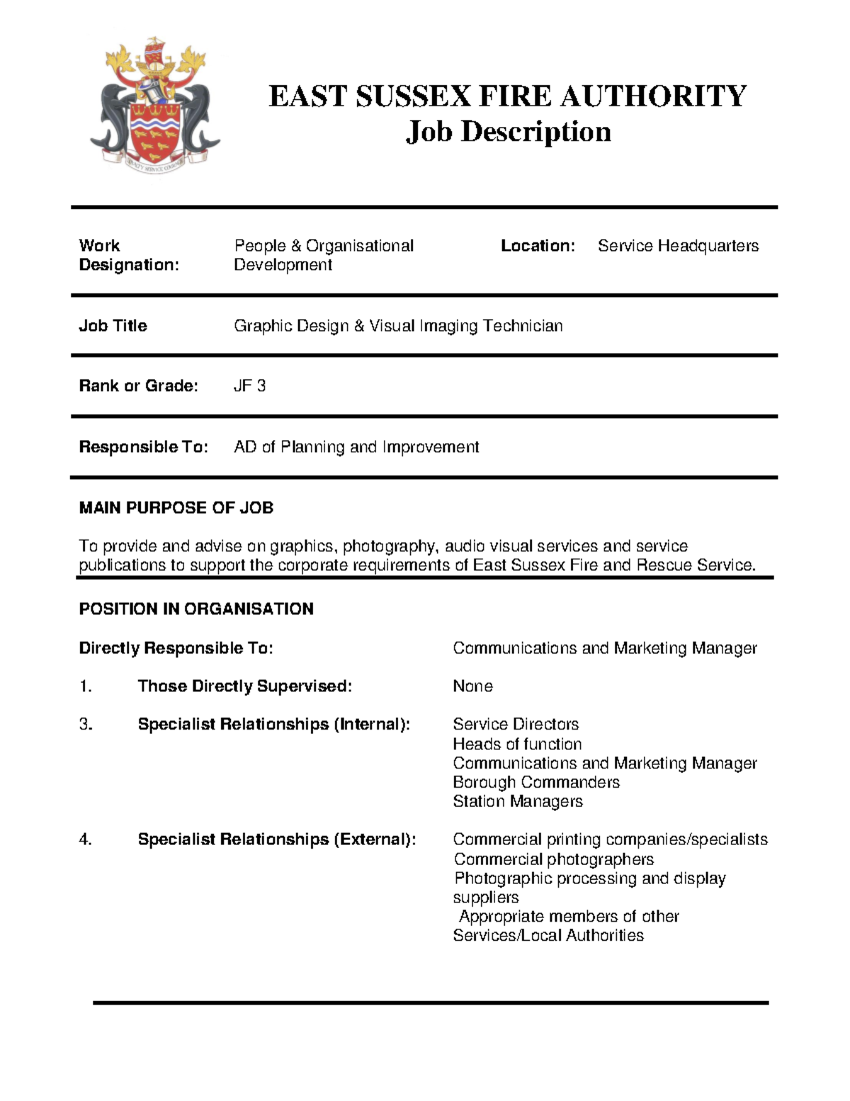 Graphic Design and VI Technician March 2018 UD - EAST SUSSEX FIRE ...