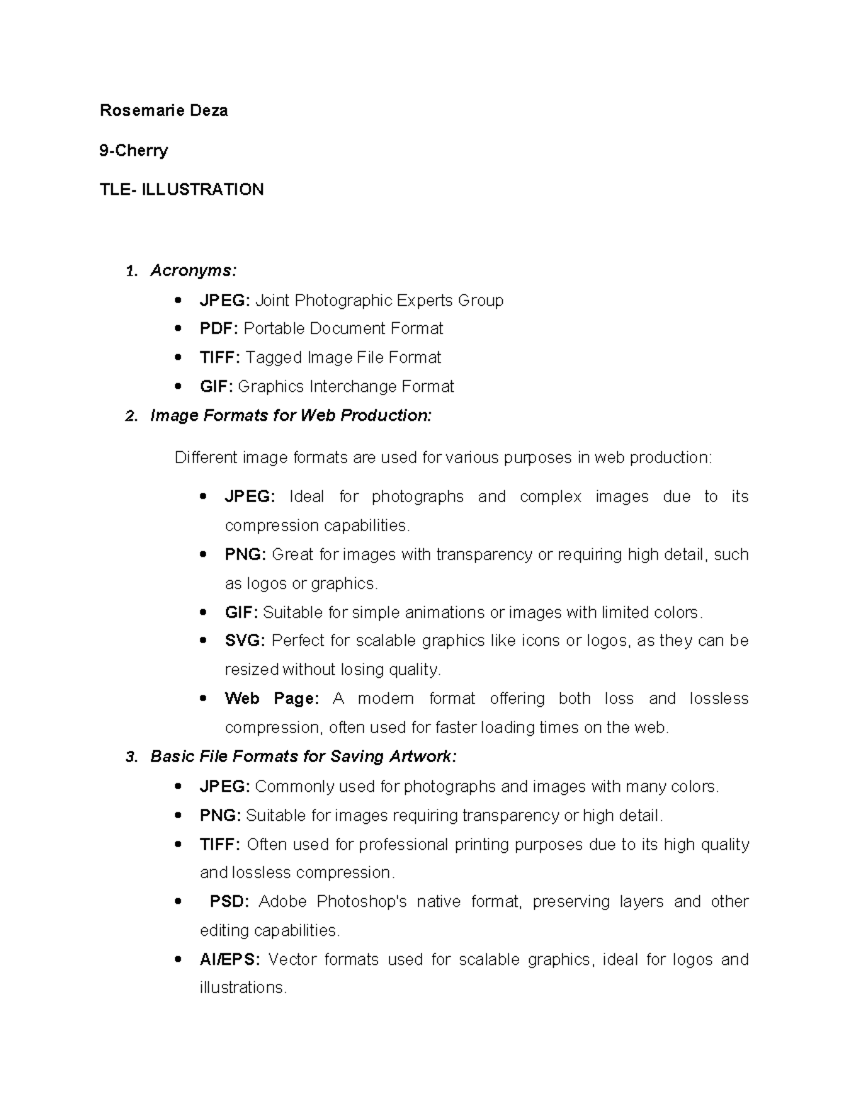TLE PT - Rosemarie Deza 9-Cherry TLE- ILLUSTRATION 1. Acronyms: JPEG ...